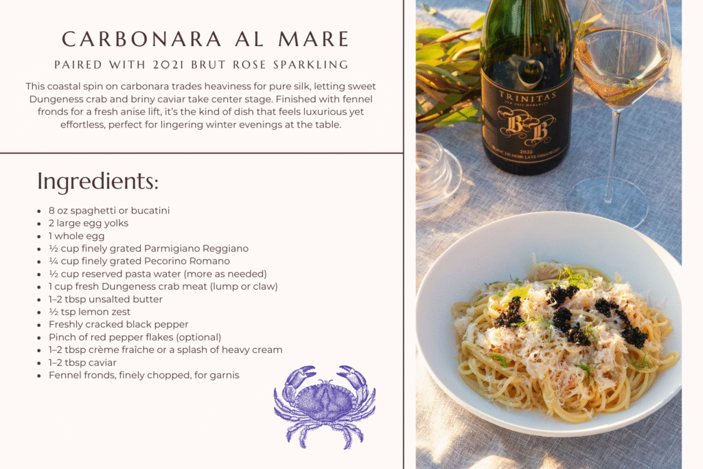 Carbonara al Mare, Made for Winter Evenings & Bubbles - Trinitas ...